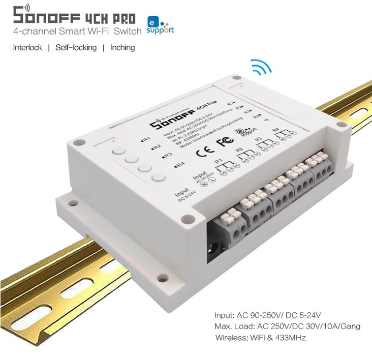 Sonoff 4CH Pro & Sonoff 4CH Pro R2- 4 Kanal Akıllı Ev Wifi Röle Kartı ...