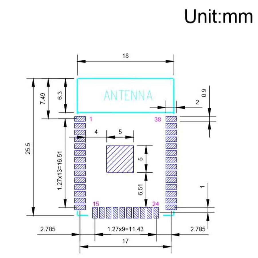 Buy ESP32-WROOM-32D Wifi Module with Affordable Price - Direnc.net®