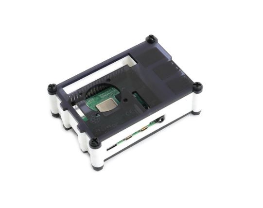 Buy Black / White Acrylic Case with Cooling Fan for Raspberry Pi 4 at ...