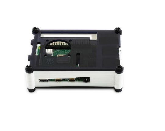 Buy Black / White Acrylic Case with Cooling Fan for Raspberry Pi 4 at ...