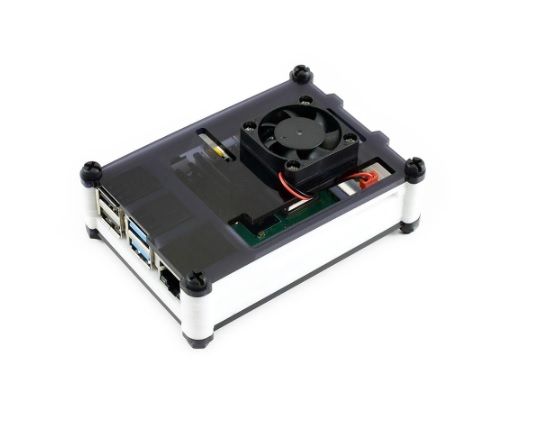 Buy Black / White Acrylic Case with Cooling Fan for Raspberry Pi 4 at ...
