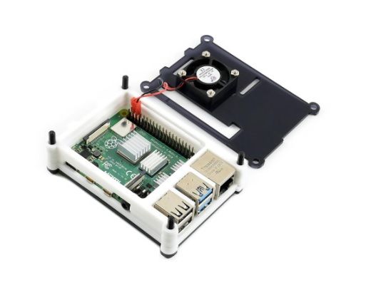 Buy Black / White Acrylic Case with Cooling Fan for Raspberry Pi 4 at ...